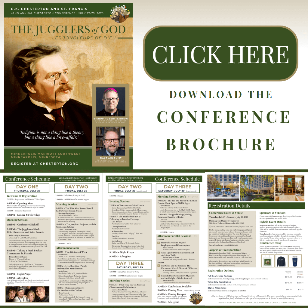Don't miss it! 42nd Annual Chesterton Conference